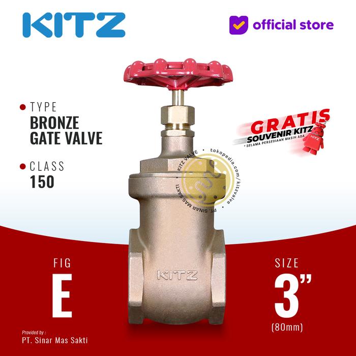 Promo KITZ Bronze Gate Valve Fig. 150 E , 3" - 80A - 80mm , Drat ...