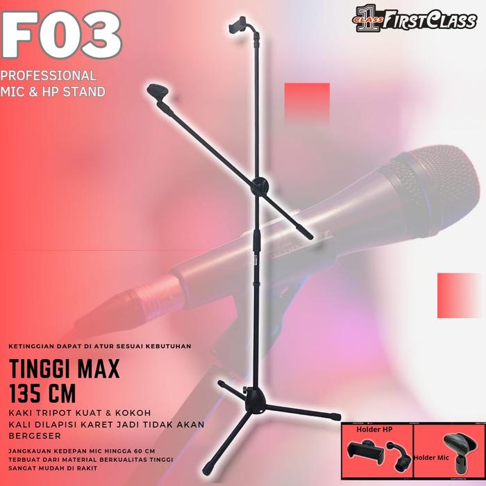 Jual Stand Mik Mic Professional F03 F 03 | Stand hp Mic penyanggah ...