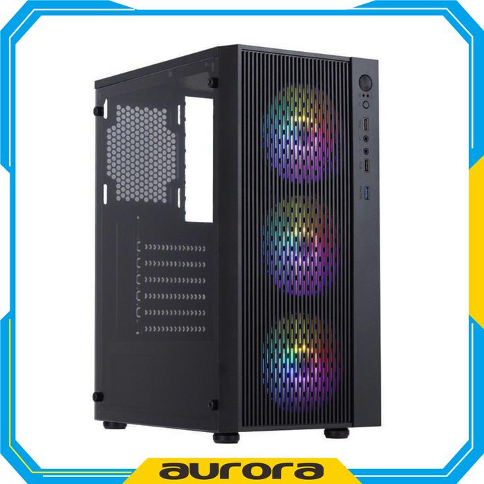 Jual Raptor Sentinel Tempered Glass Free 3 Fan RGB Casing ATX Gaming ...