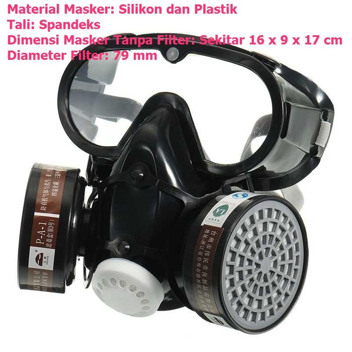 Jual Respirator Gas Full Face Masker Anti-Debu Kimia Penutup Wajah ...
