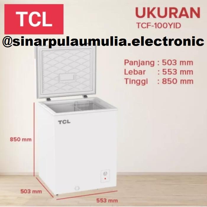 Jual TCL Chest Freezer Box 100 Liter Lampu - TCF100 YID / TCF 100YID ...