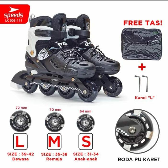 Jual Speed sepatu roda skate anak (inline roda full karet Pu roller ...