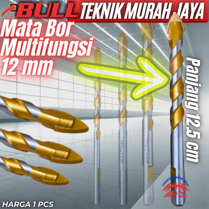 Jual BULL Mata Bor Multifungsi 12mm Kayu Besi PVC Granit Beton Keramik ...