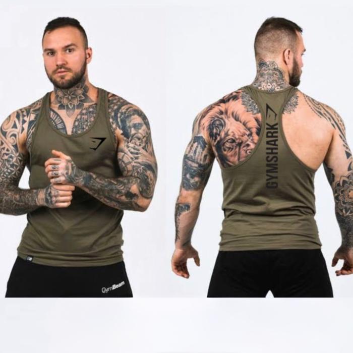 Jual Singlet Gym green army Kaos Training running olahraga pria muscle ...