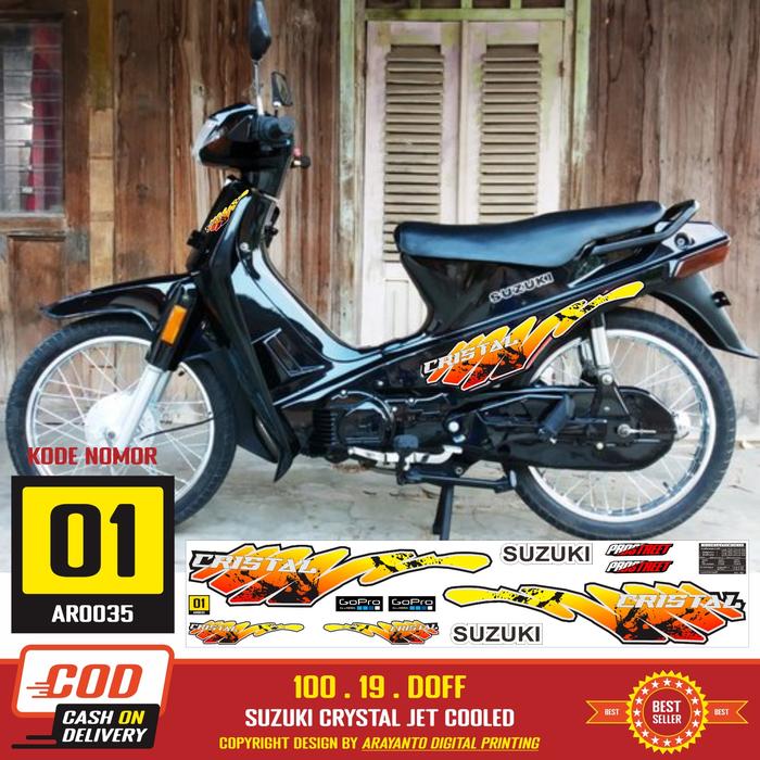 Jual Stiker Striping Suzuki Crystal Jet Cooled Variasi Decal AR0035 ...