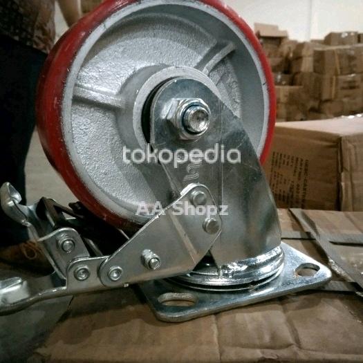 Jual RODA ROLI HEAVY DUTY 5 INCH CAST PU HEAVY DUTY HIDUP REM - Kota ...