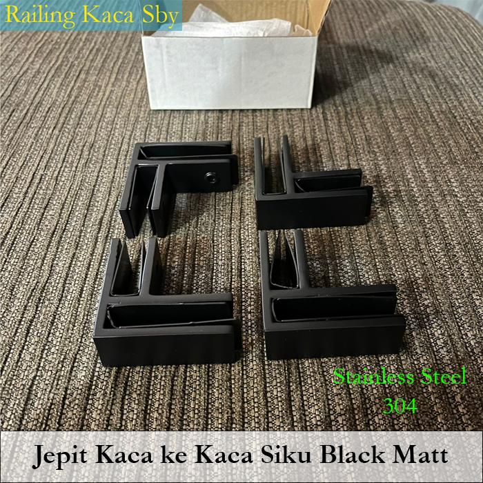 Promo KONEKTOR JEPIT KACA KE KACA MODEL SIKU GLASS CLIP BLACK MATT ...