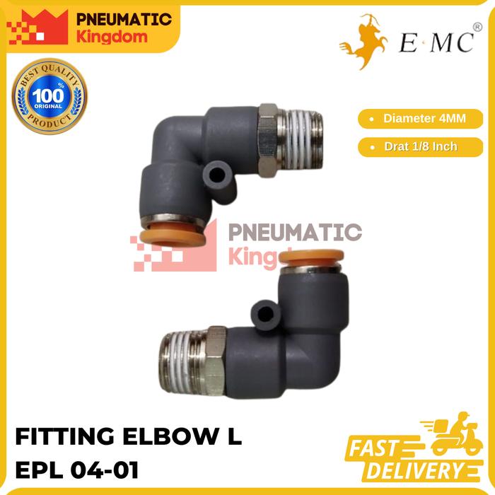 Jual FITTING ELBOW L TYPE EPL-04-01 DRAT 1/8 INCH EMC PNEUMATIC ...