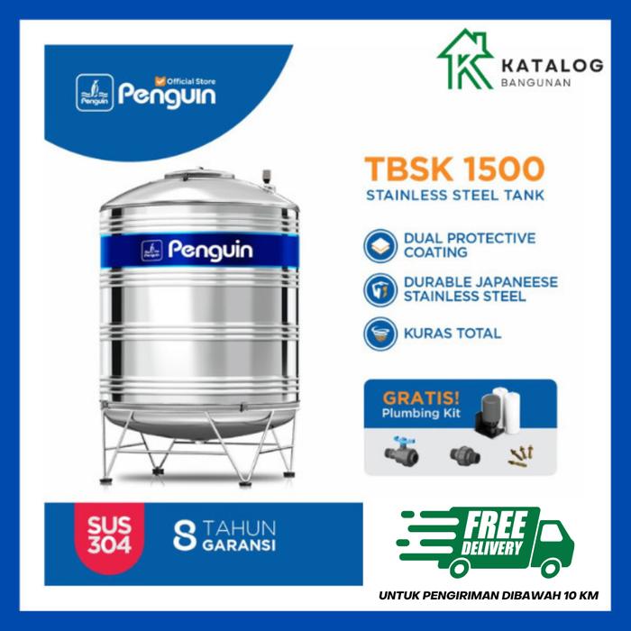 Jual TOREN AIR STAINLESS PENGUIN TBSK 1500 + KAKI GARANSI RESMI 8 TAHUN ...