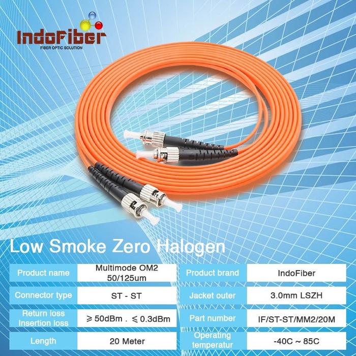 Jual INDOFIBER patchcord fiber optic ST-ST 50 meter multimode OM2 50 ...