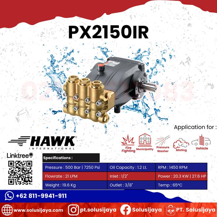 Jual POMPA HAWK 500 BAR 21 LPM PX2150 1450 RPM - Jakarta Timur ...