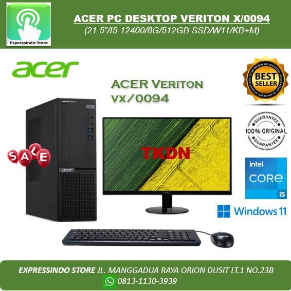 Jual ACER PC DESKTOP VERITON X/0094 (21.5”/I5-12400/8G/512GBSSD/W11/KB ...