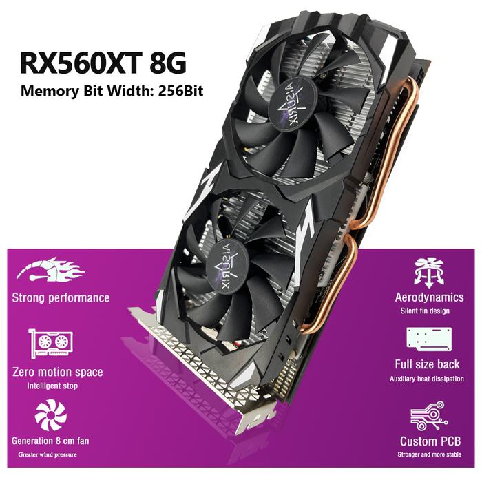 Jual Aisurix Vga Card Rx 560xt 8gb Amd Ddr5 256bit Gpu Radeon Video ...