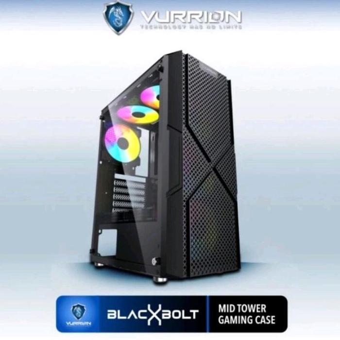 Jual CASING GAMING VURRION BLACK BOLT ATX MID TOWER GAMING CASE ...