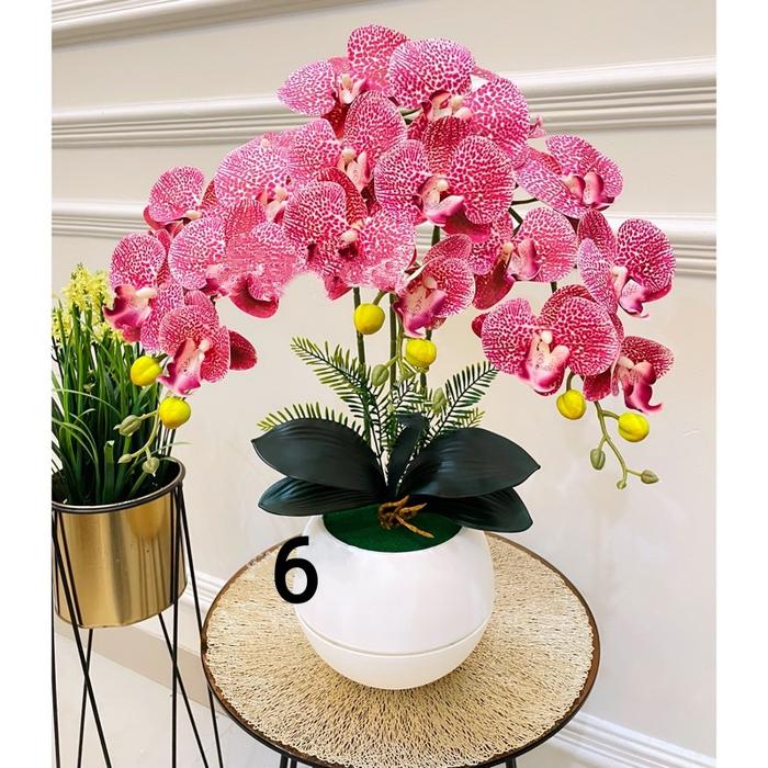 Jual Bunga anggrek LATEX JUMBO PREMIUM tebal 3 TANGKAI Plus POT BOLA ...
