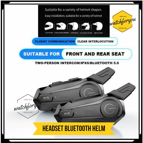 Promo Intercom Helm Motor Headset Bluetooth 5.0 FM Radio Helmet Dua ...