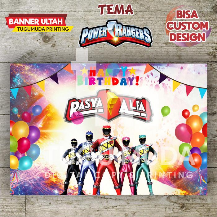 Jual Cetak Banner|Backdrop|Spanduk Ultah/Ulang Tahun Anak-POWER RANGERS ...