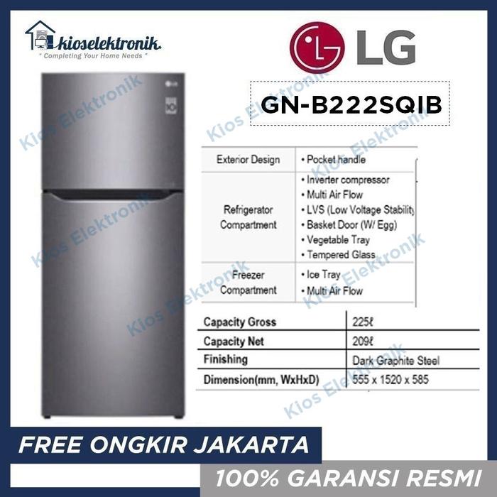 Promo LG GN-B222SQIB Inverter Kulkas 2 pintu LG - GNB222SQIB 222sqib ...
