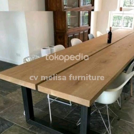 Jual meja kantor meja meeting minimalis kayu mahoni ukuran 240x100x75cm ...