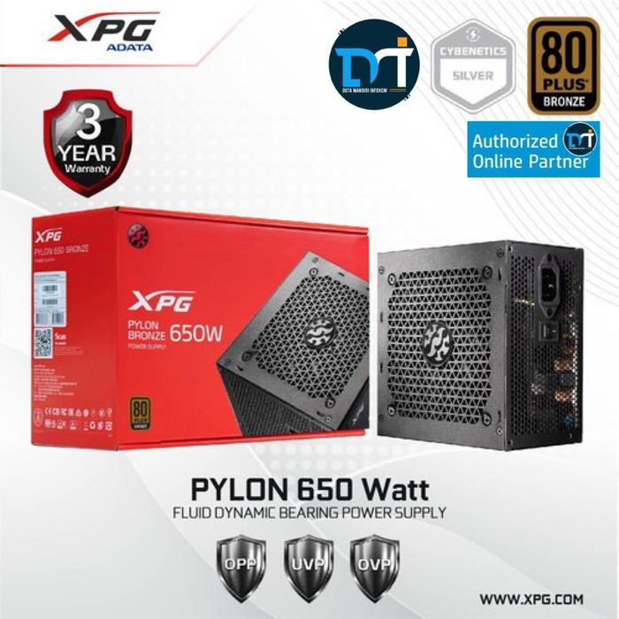 Promo Adata XPG PYLON 550W 650W 750W - 80+ Plus Bronze Flat Cable PSU ...