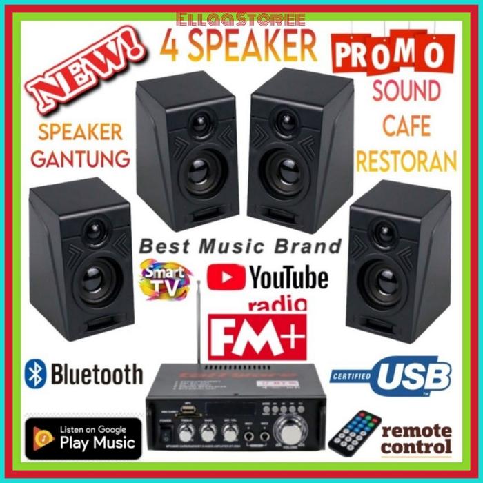 Jual Paket 4 Speaker Mini PEETO Di Ruangan Cafe Restoran Ampli ...