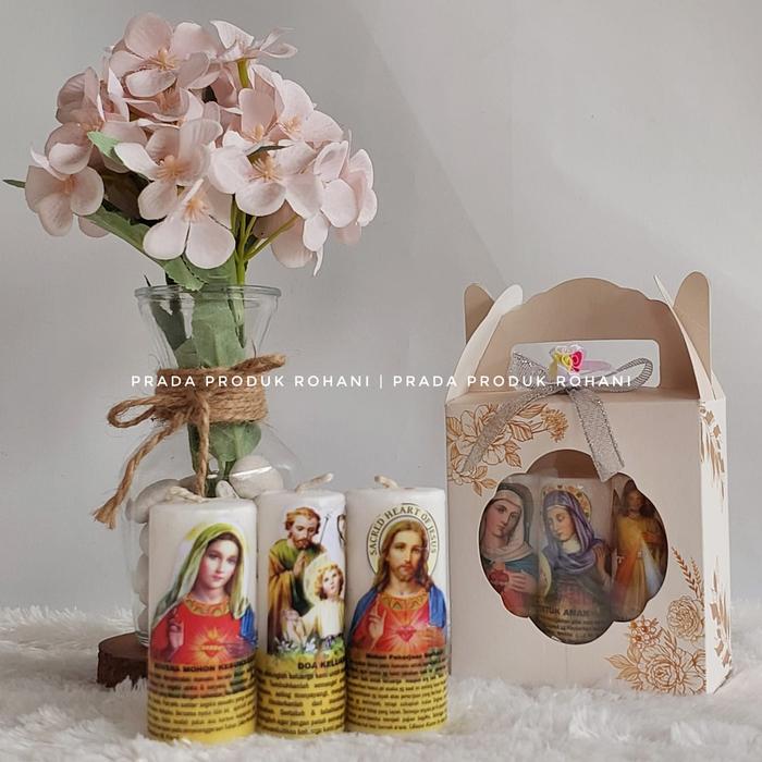 Jual Lilin Doa Gambar Rohani/Souvenir Katolik/Lilin Doa Rohani/Kado ...