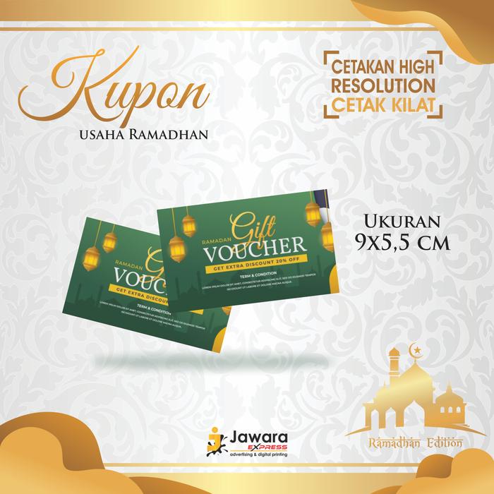 Jual CETAK KUPON VOUCHER USAHA RAMADHAN UKURAN 9 X 5.5 CUSTOM FREE DESIGN - Kota Malang ...