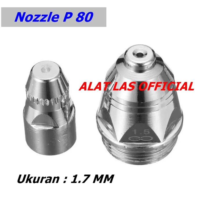 Jual Nozzle Tip P80 Plasma Cutting Nozzle Electrode 1.7 MM P 80 For ...