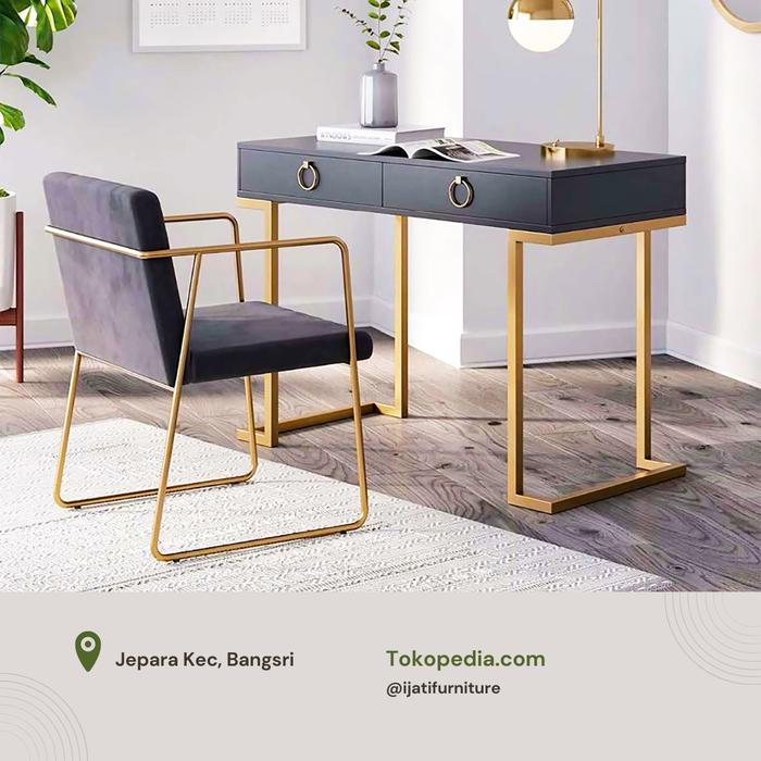 Jual Meja Rias Minimalis Gold Elegan Frame Besi Top MDF - Kab. Jepara ...