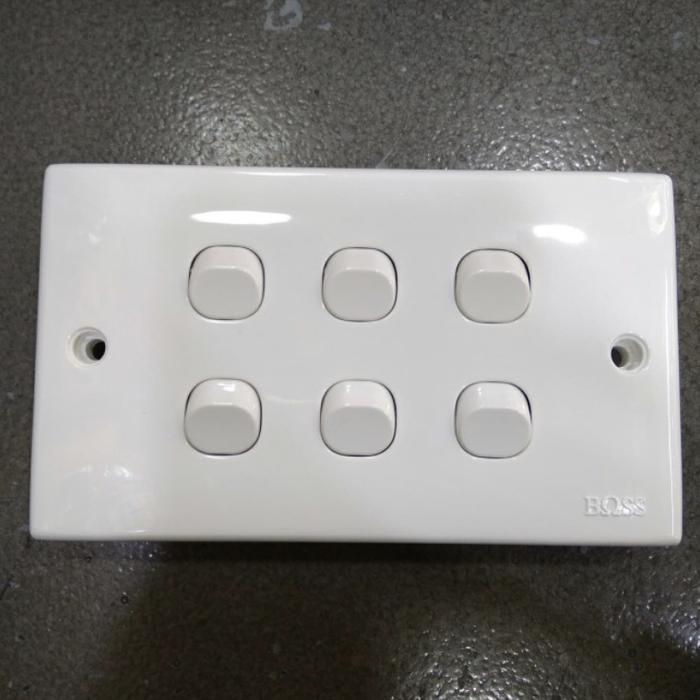 Jual Saklar BOSS Isi 6 // Saklar 6 Gang Saklar Lampu Inbow Merk BOSS ...