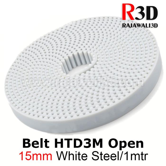 Jual Timing Belt HTD3M Steel Core White Pitch 3mm width 15mm per meter ...