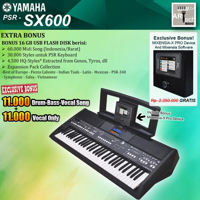 Jual Keyboard Yamaha PSR SX600 / PSRSX600 Bundle Hardware Mixensia-X ...