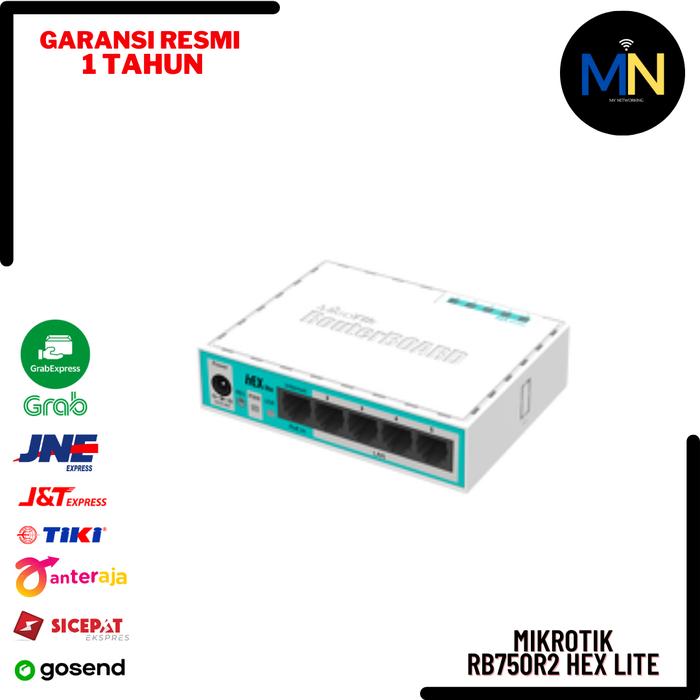 Jual Mikrotik Router Indoor RB750r2 hEX Lite RB750 r2 - White Blue ...