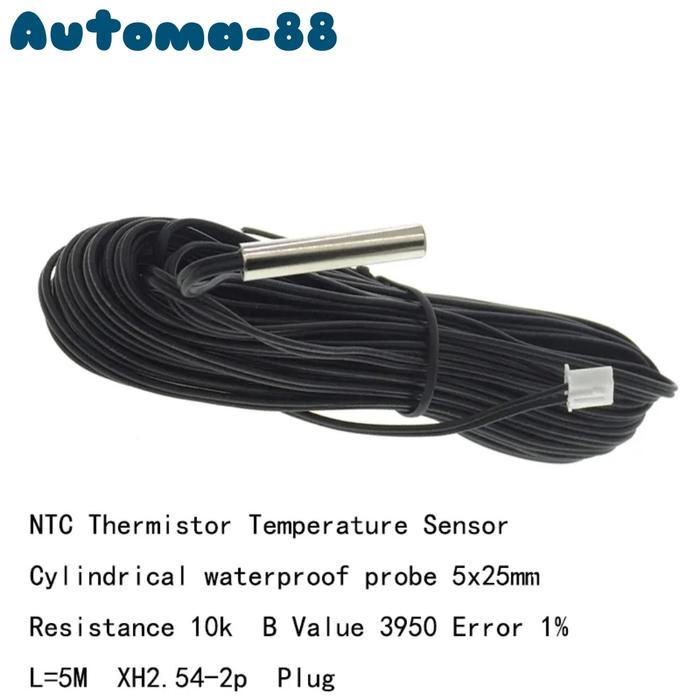 Jual NTC 10k 3950 Temperature Sensor Suhu STC1000 kabel 5m 5 Meter ...