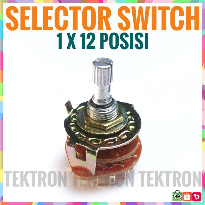 Jual Rotary Selector Switch 1x12 Rotari Selektor 12 Posisi 1 Pole Putar ...