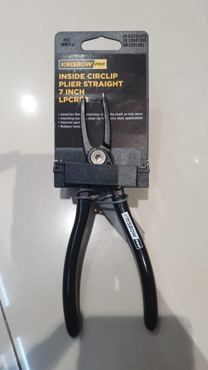 Jual Tang Snap Ring Krisbow Inside Circlip Plier Straight Hd 7 Inch ...