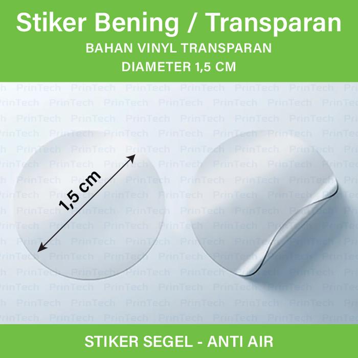 Jual Stiker Transparan Bening Polos Bulat Stiker Segel / Label 1,5 cm ...