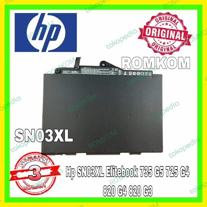 Jual BATERAI LAPTOP ORIGINAL HP ELITEBOOK 725 G3 745 G4 820 G4 SN03XL ...
