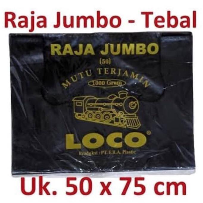 Jual Kantong Plastik Kresek Hitam LOCO RAJA JUMBO TEBAL Ukuran 50 x 75 ...