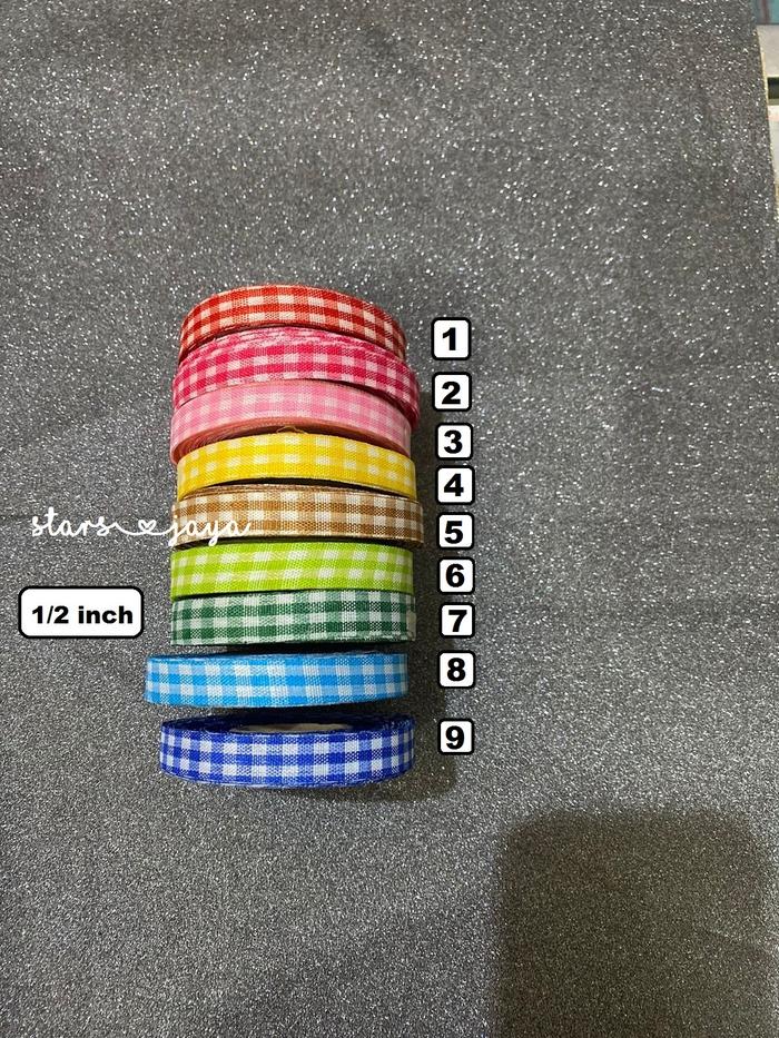 Jual Pita Motif Kotak, Pita Kain Kotak Aneka Warna - 1 Inch - Kota ...