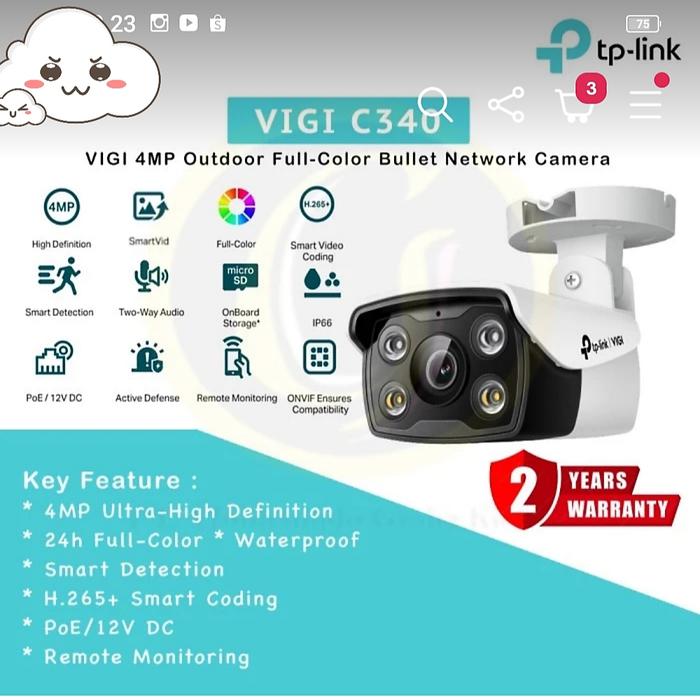 Jual Camera CCTV T-Plink Vigi C340 4MP Outdoor Full Color - Jakarta Barat - GRAND MVP | Tokopedia