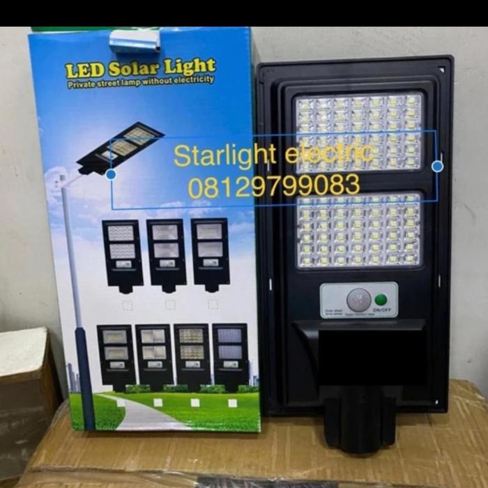 Jual lampu jalan solar sel led all in one 120w 120 watt pju panel surya ...
