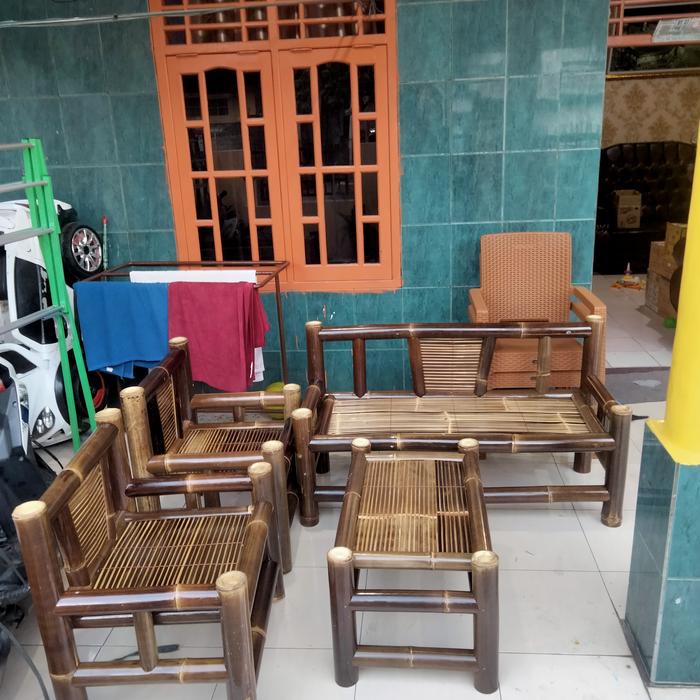 Jual kursi bambu hitam satu set pas untuk ruang tamu - Kab. Bogor - RNZ ...