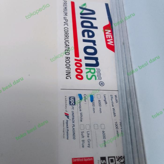 Jual Atap Alderon upvc Rs 1000 | Lebar efektif 1 Meter - Kab. Tangerang ...