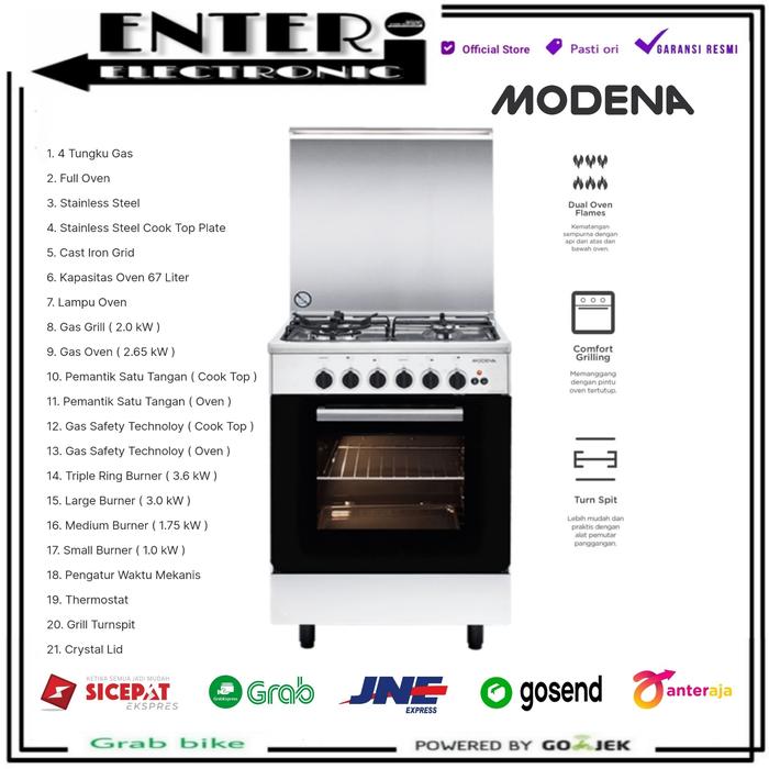 Promo MODENA FC5642S KOMPOR GAS FREESTANDING MODENA FREE STANDING FC ...
