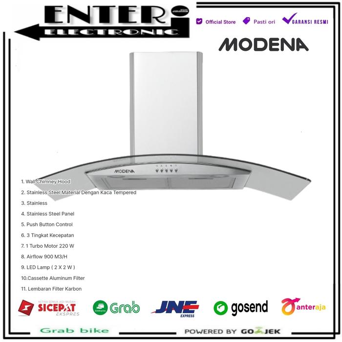 Promo MODENA CX9313S WALL CHIMNEY COOKER HOOD CHIMNEY 90CM MODENA CX ...