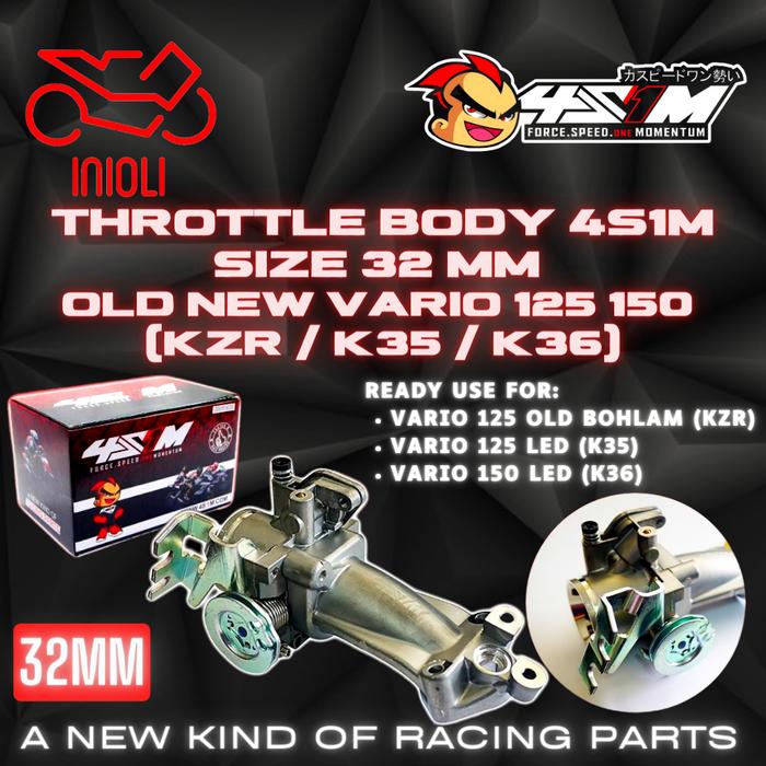 Jual THROTTLE BODY TB 4S1M 32 MM VARIO 125 VARIO 150 OLD NEW KZR K35 ...