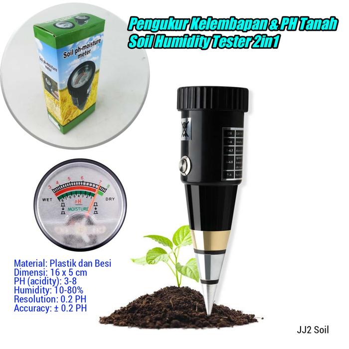 Jual Soil Moisture Analyzer Tester Pengukur PH Meter Tanah 4 in 1 - JJ2 ...