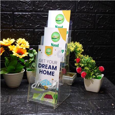 Jual Tempat Brosur Akrilik / Acrylic Standing Leaflet 3 Susun Ukuran A4 ...