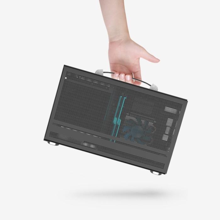 Promo Pccooler Mini I100 Pro Mesh ITX Case For PC + Riser Vertical GPU ...